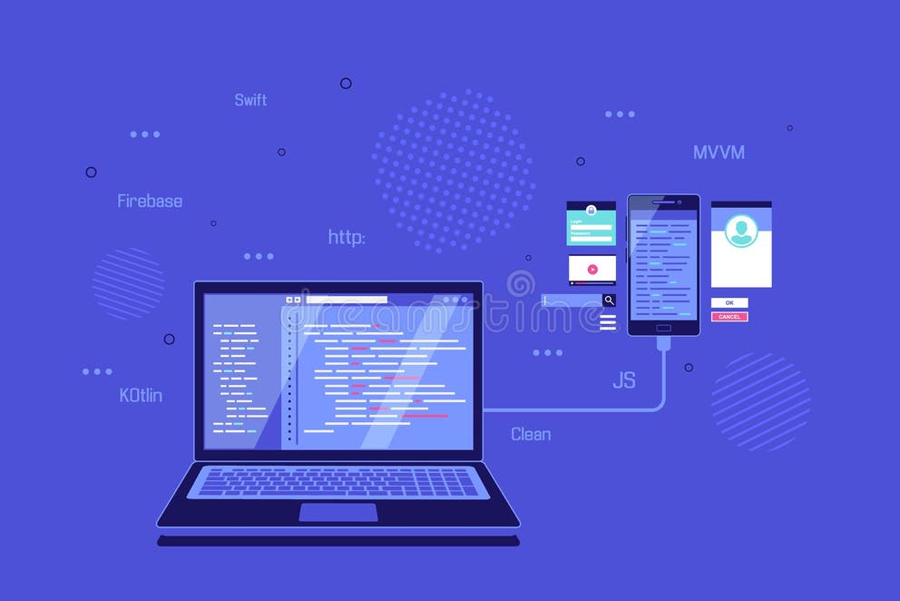 Coding, Programming, Application Development Concept Banner Design Stock Vector - Illustration ...