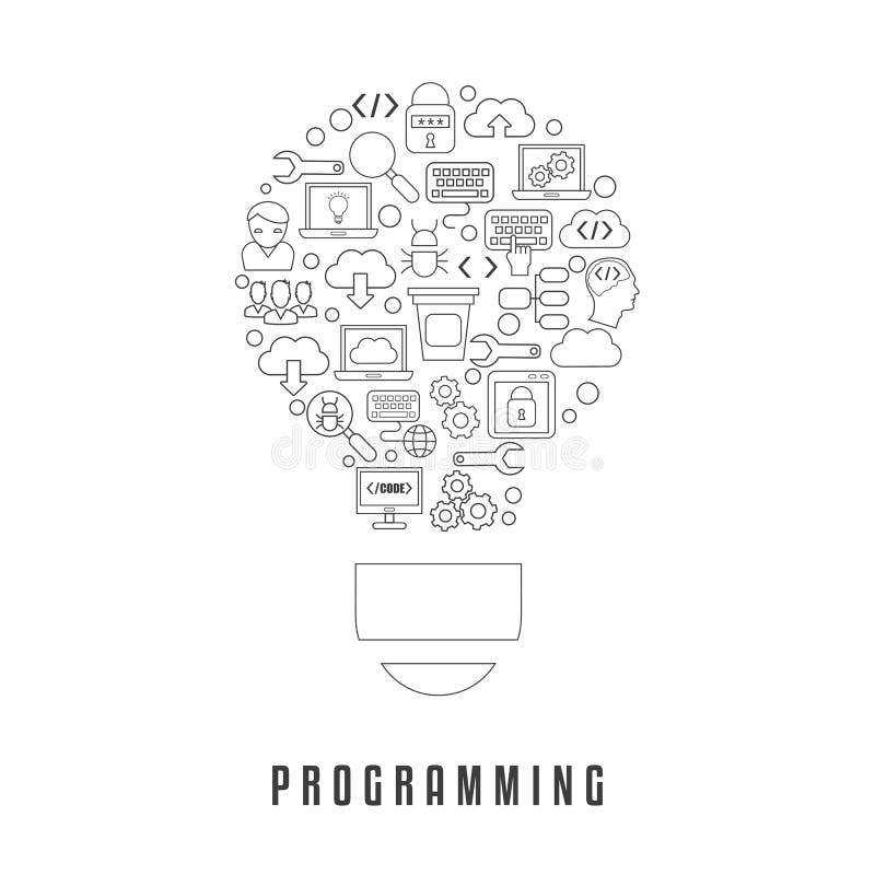 Coding and Programming Concept Stock Vector - Illustration of ...