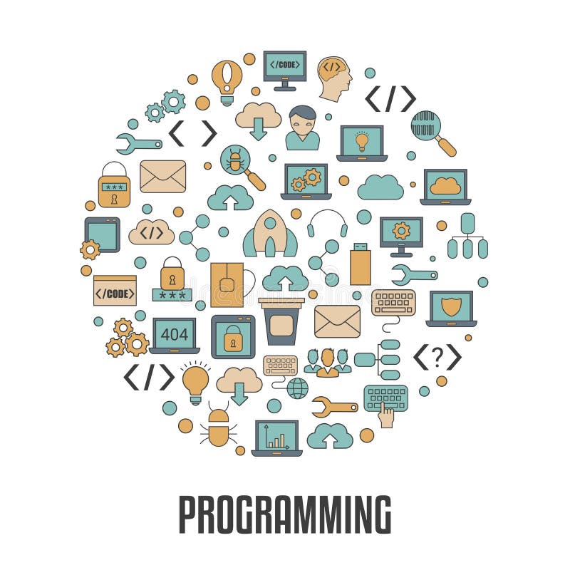 Coding and Programming Concept Stock Vector - Illustration of ...