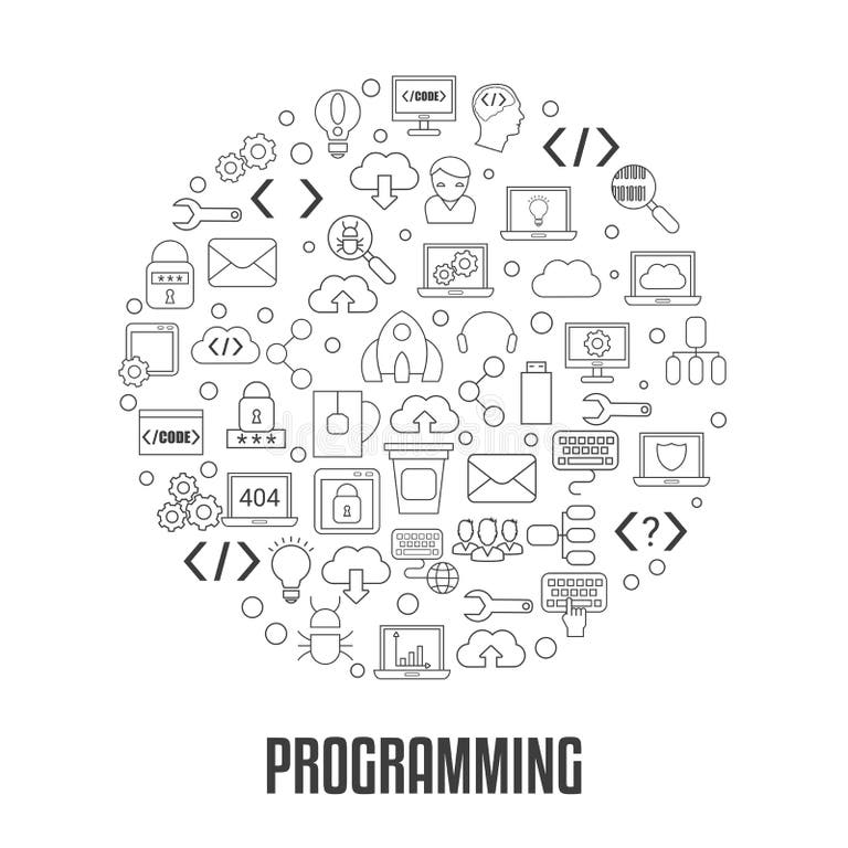 Coding and Programming Concept Stock Vector - Illustration of ...