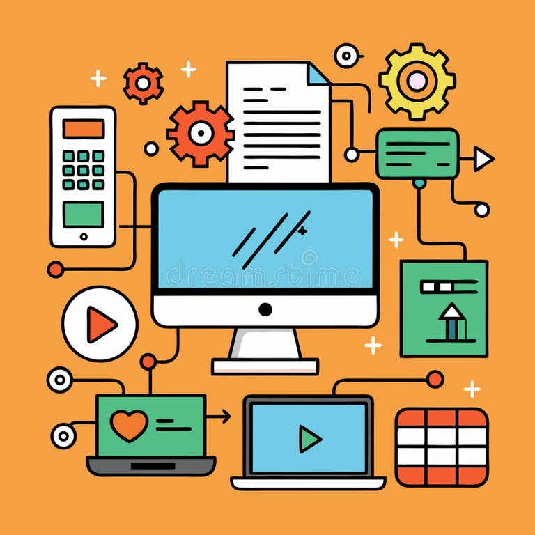 Computer Programming Doodle Stock Illustrations – 901 Computer ...