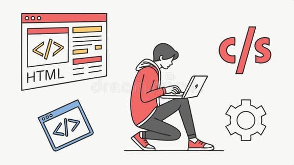 Coding and Programming Language Icons Vector Design Generative AI Stock Vector - Illustration of ...