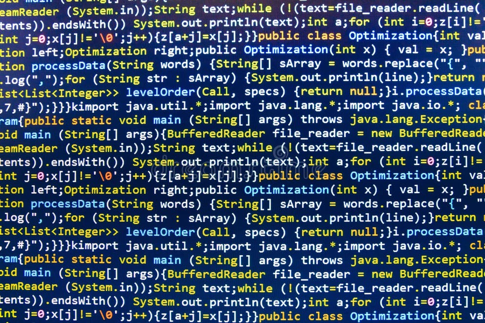 Coding Programming Source Code Screen. Stock Image - Image of data ...
