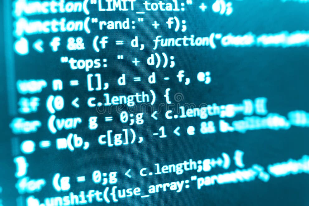 Coding Programming Source Code Screen. Stock Image - Image of blue ...