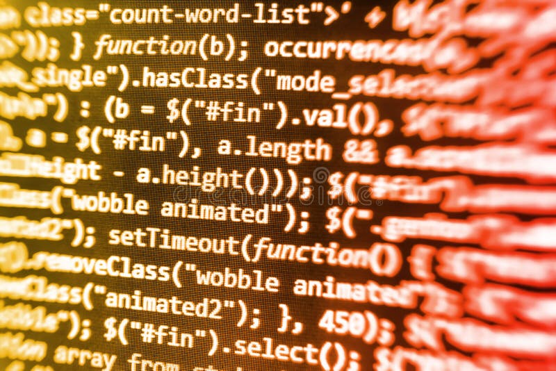 Coding Programming Source Code Screen. Stock Photo - Image of active ...