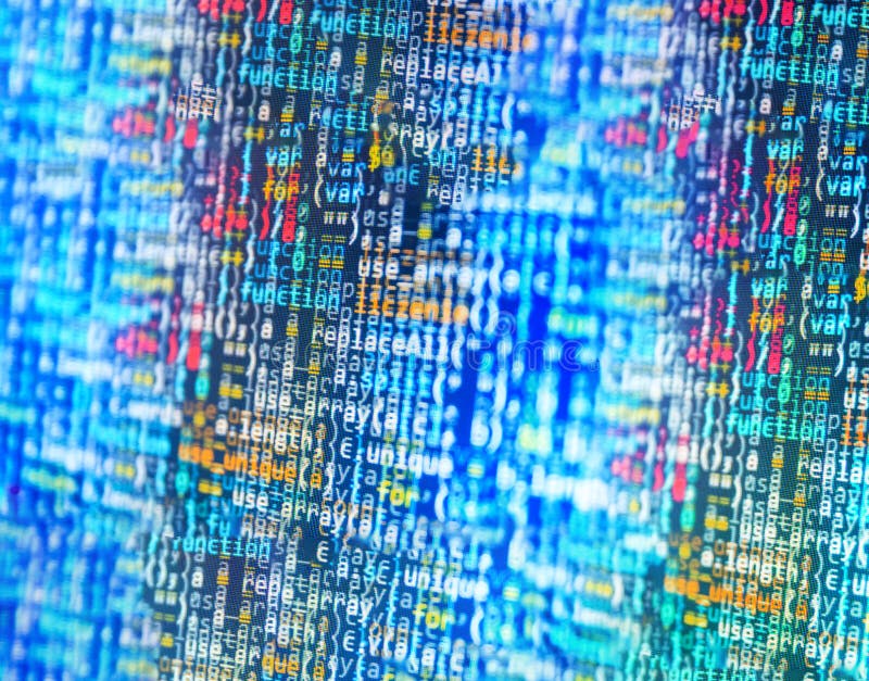 Coding Programming Source Code Screen. Stock Illustration - Illustration of application ...