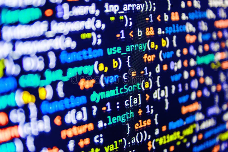 Coding Programming Source Code Screen Colorful Abstract Data Display Software Developer Web
