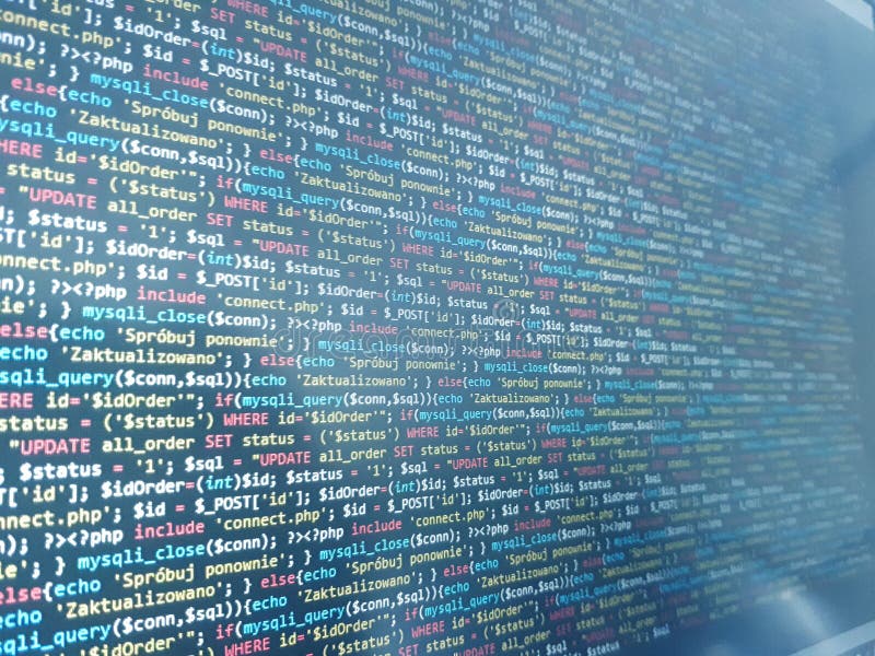 Coding Programming Source Code Screen. Abstract Technology Background. Cyber Attack or Security ...