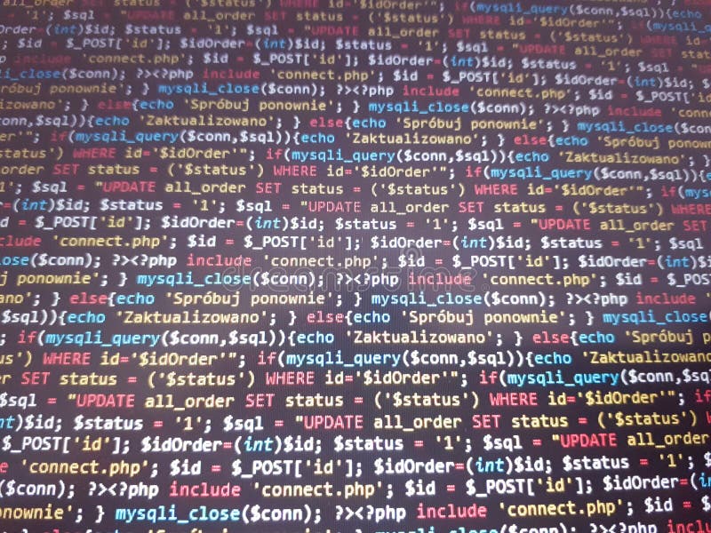 Coding Programming Source Code Screen Abstract Technology Background Cyber Attack Or Security