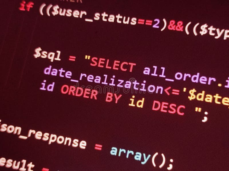 Coding Programming Source Code Screen Abstract Technology Background Cyber Attack Or Security