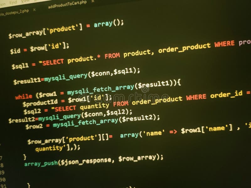Coding Programming Source Code Screen. Abstract Technology Background ...