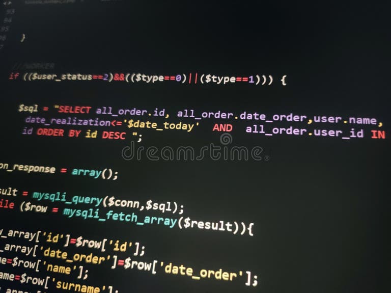 Coding Programming Source Code Screen. Abstract Technology Background. Cyber Attack or Security ...