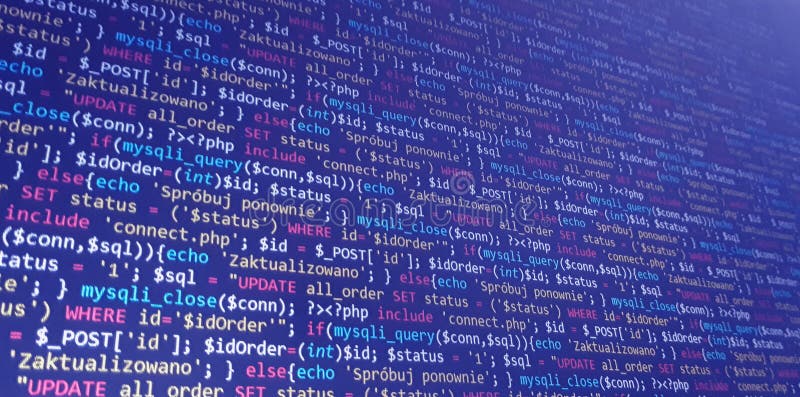 Coding Programming Source Code Screen. Abstract Technology Background. Cyber Attack or Security ...