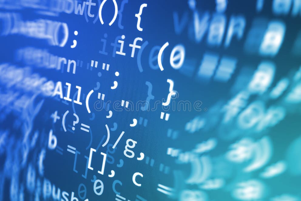 Coding Programming Source Code Screen. Colorful Abstract Data Display ...