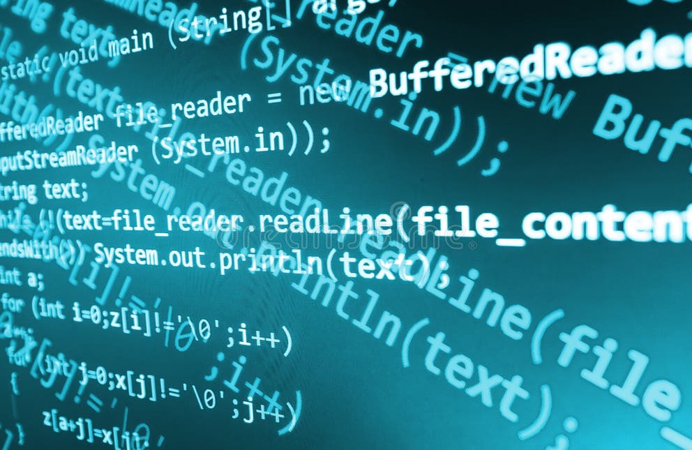 Coding Programming Source Code Screen. Colorful Abstract Data Display ...
