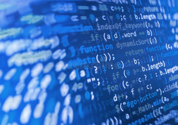 Coding Programming Source Code Screen. Colorful Abstract Data Display ...