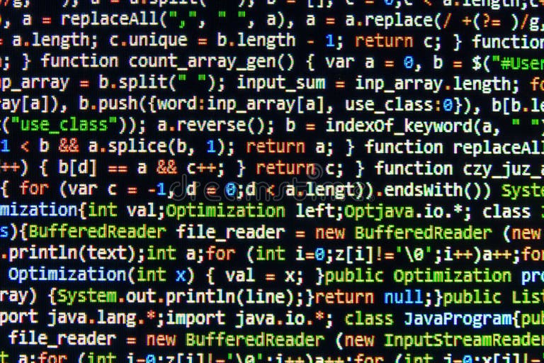 Coding Programming Source Code Screen Colorful Abstract Data Display Software Developer Web