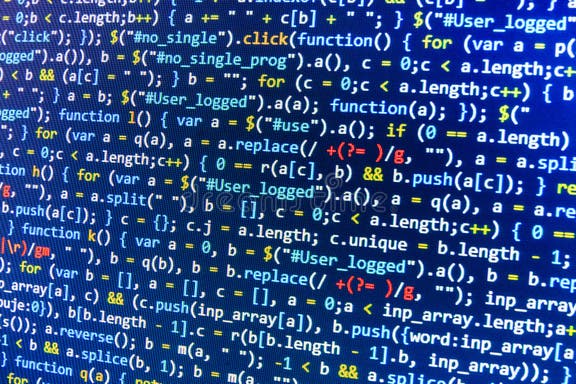 Coding Programming Source Code Screen. Colorful Abstract Data Display ...