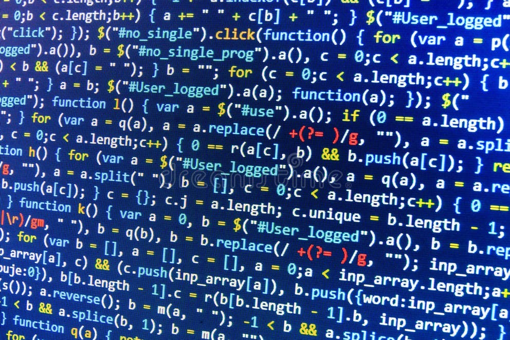 Coding Programming Source Code Screen. Colorful Abstract Data Display ...