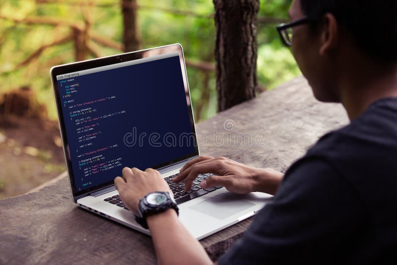 Man Working With Excel Project Dashboard On Laptop / Computer Stock Photo - Image of financial ...