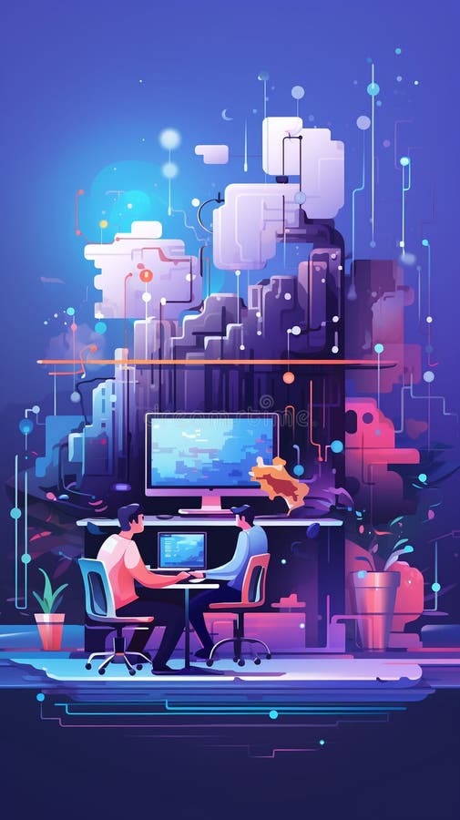 Coding And Programming Workshop Flat Design Side View Tech Driven Learning Theme Cartoon