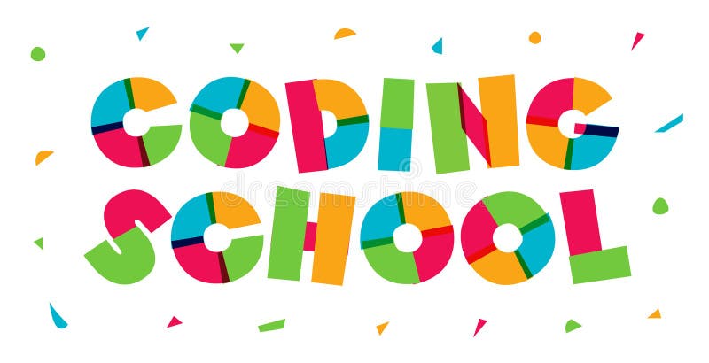Kids Coding Camp Banner Colorful Modern Typography Stock Vector ...