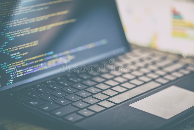Coding On Screen Coding Html And Programming On Screen Laptop Web