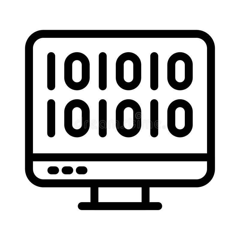 Coding Screen Vector Thin Line Icon Stock Illustration - Illustration ...