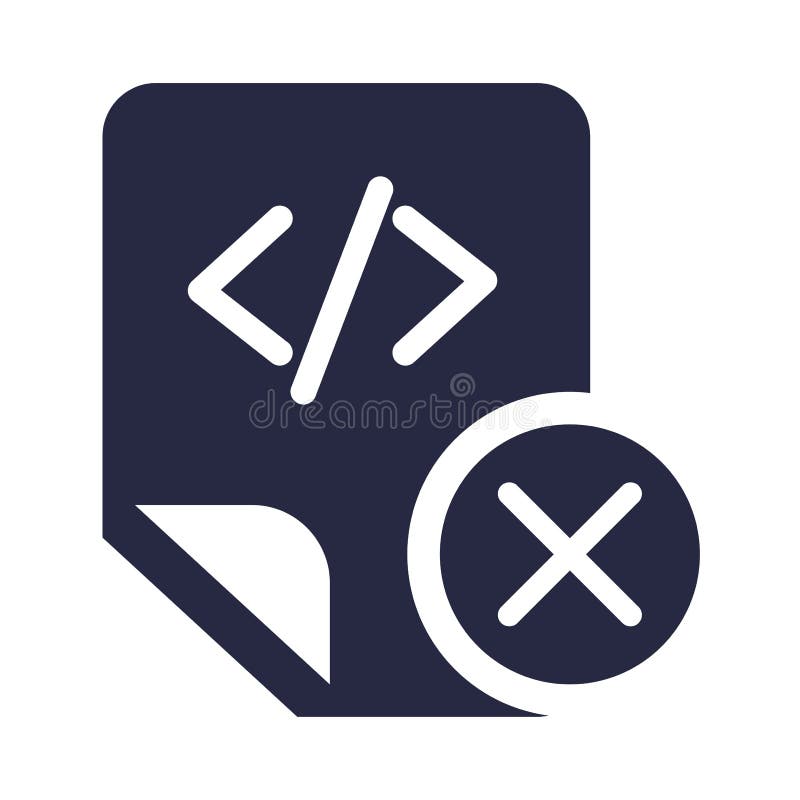 Coding Script File Delete Symbol Glyph Vector Icon Stock Vector