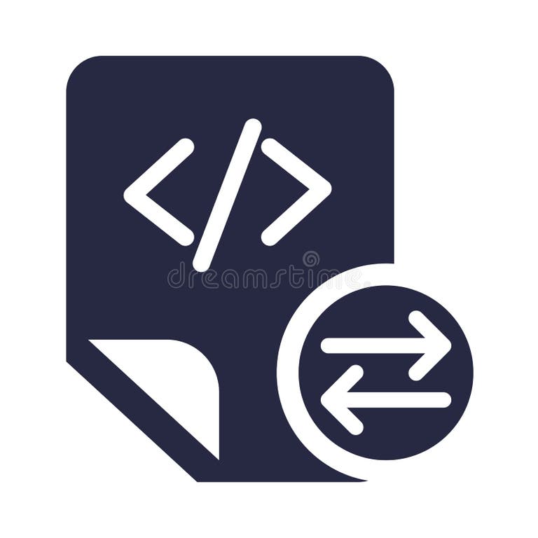 Coding Script Files Exchanging Symbol Glyph Vector Icon Stock Vector ...