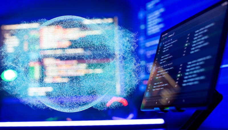Coding Script Text On Screen Abstract Computer Script About Big Data And Blockchain Database