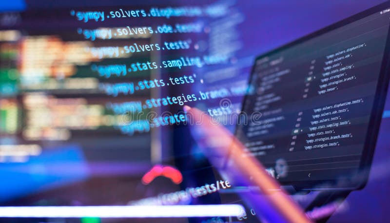 Coding Script Text On Screen Abstract Computer Script About Big Data And Blockchain Database