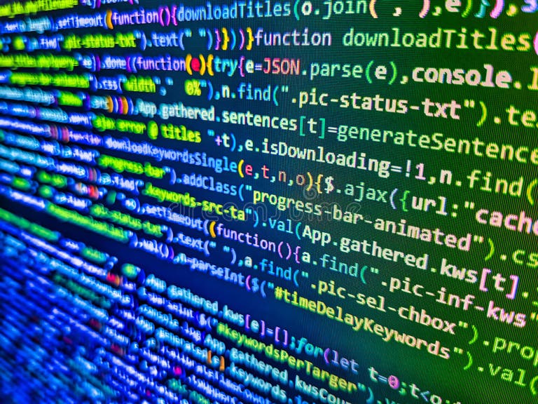 Coding Script Text on Screen. Modern Tech. Information Technology ...