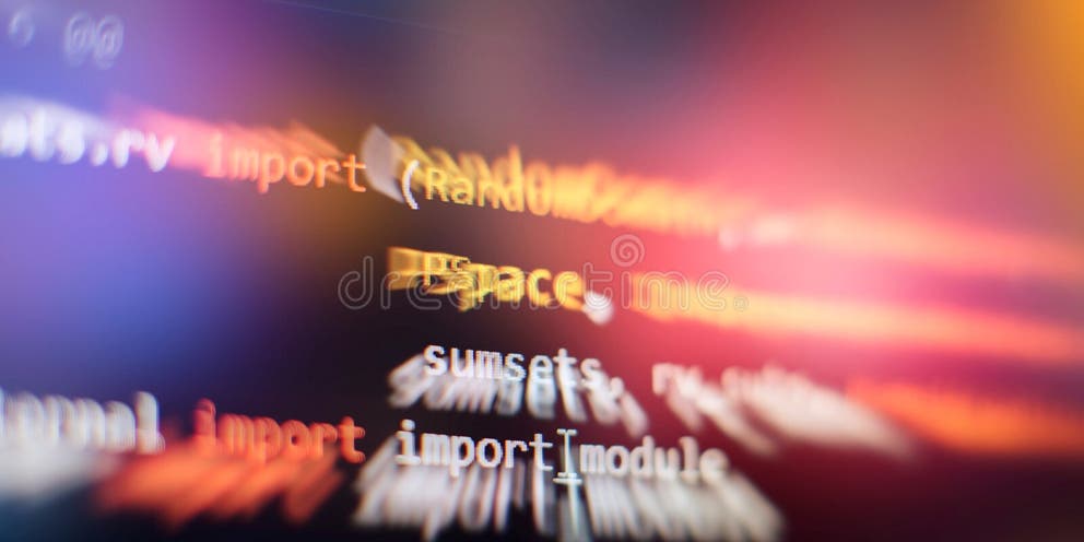 Coding Script Text on Screen. Notebook Closeup Photo. Running Computer ...