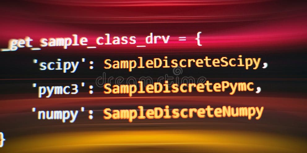 Coding Script Text on Screen. Notebook Closeup Photo. Running Computer ...