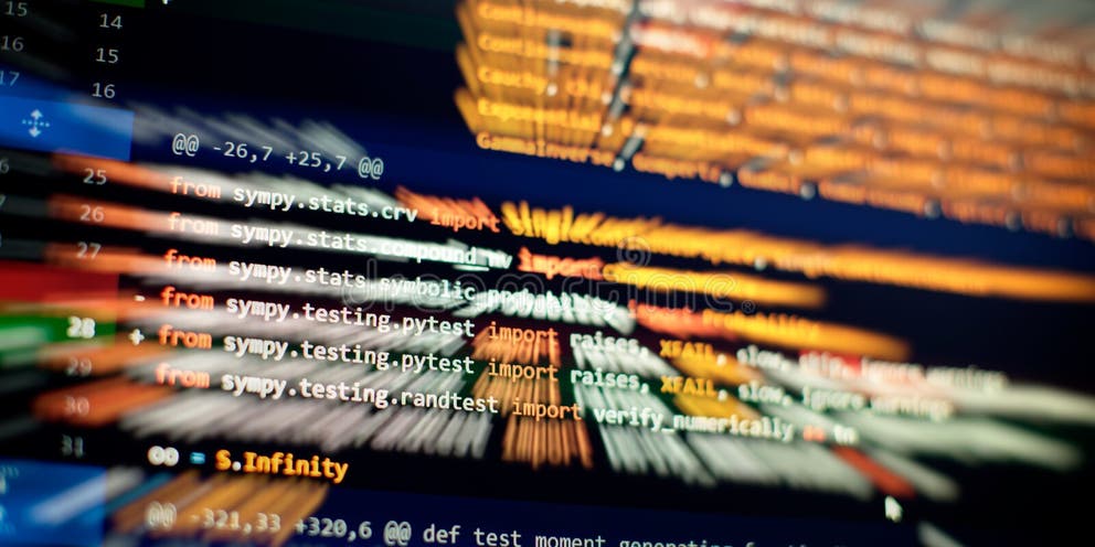 Coding Script Text on Screen. Notebook Closeup Photo. Running Computer ...