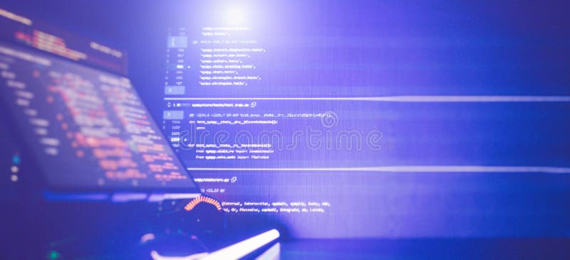 Coding Script Text on Screen, Technology Industry Concept Development of Programming and Coding ...