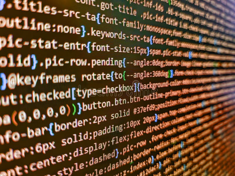 Coding Script Text on Screen. Web Abstract Programming and Created Virus on Laptop Screen ...