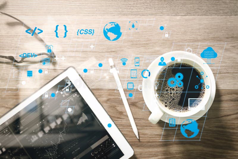 Coffee Cup and Digital Table Dock Smart Keyboard,eyeglasses,stylus Pen ...