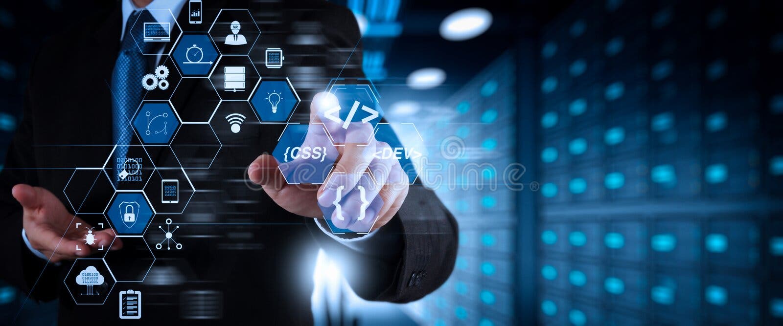 Coding Software Developer Work with AR New Design Dashboard Computer ...