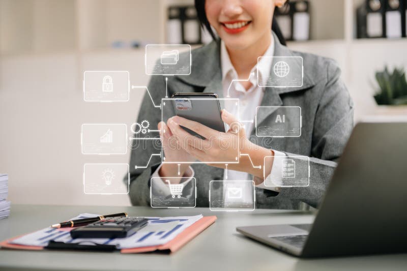Coding Software Developer Work With Augmented Reality Dashboard