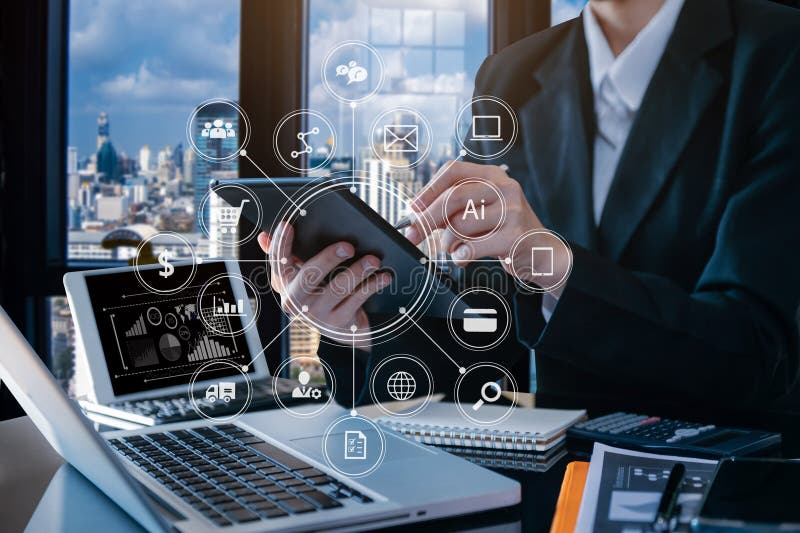 Coding Software Developer Work with Augmented Reality Dashboard ...