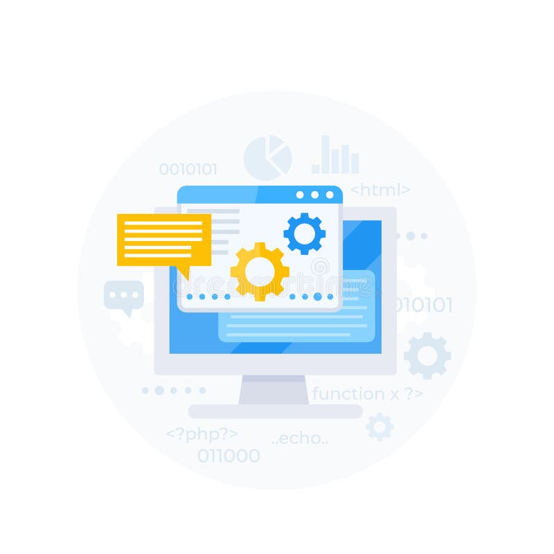 Coding Software Development App Integration Icon Stock Vector Illustration Of Analyse
