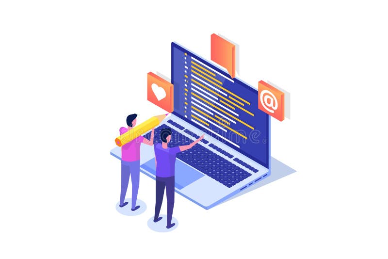 Coding Software Development Programming Isometric Concept Program