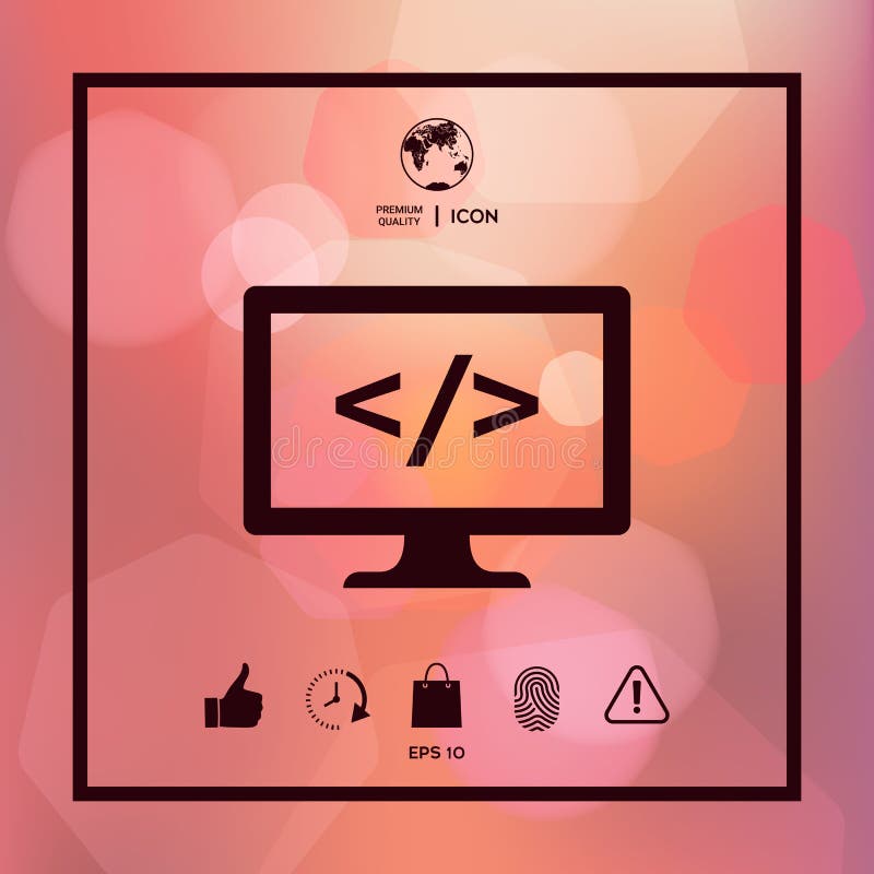 Coding symbol icon stock vector. Illustration of internet - 111361726