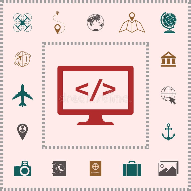 Coding symbol icon stock vector. Illustration of interface - 128432294