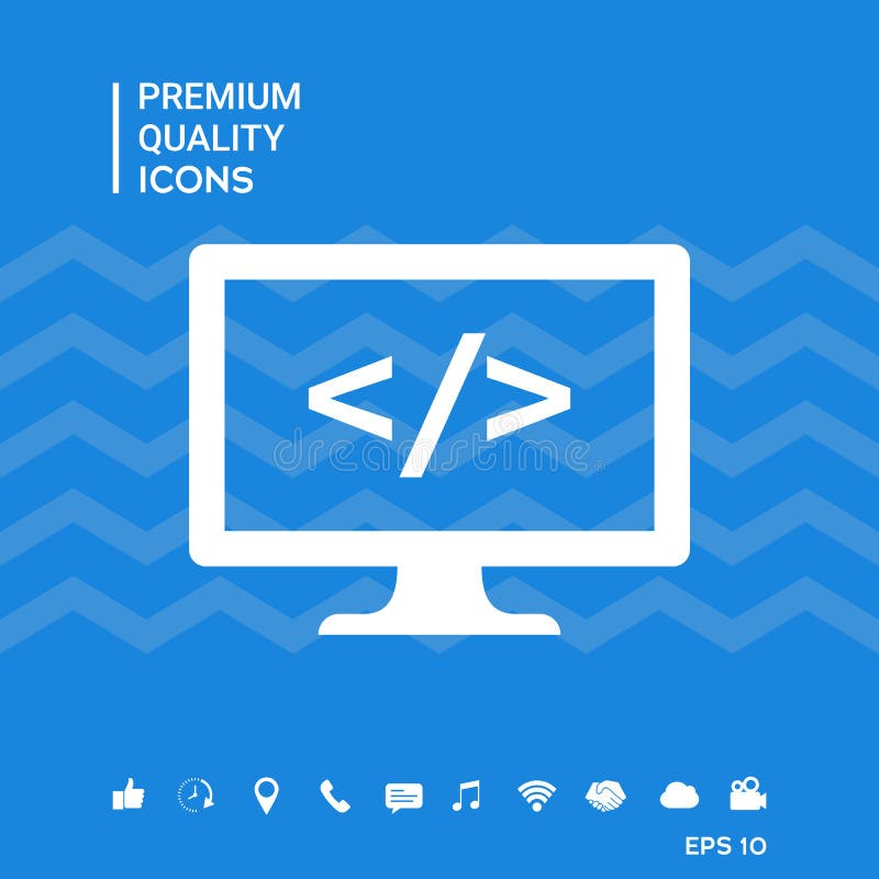 Coding symbol icon stock vector. Illustration of interface - 117187648