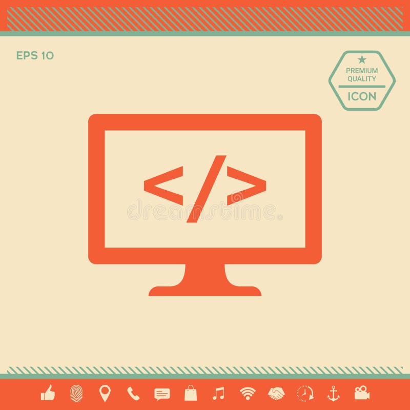 Coding symbol icon stock vector. Illustration of form - 119096691