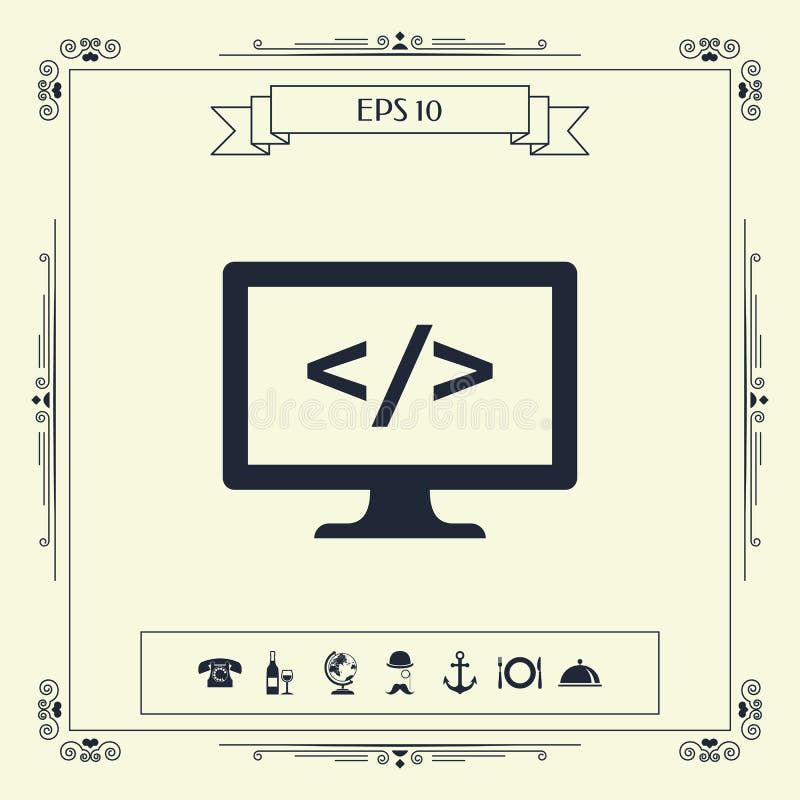 Coding symbol icon stock vector. Illustration of application - 123203079