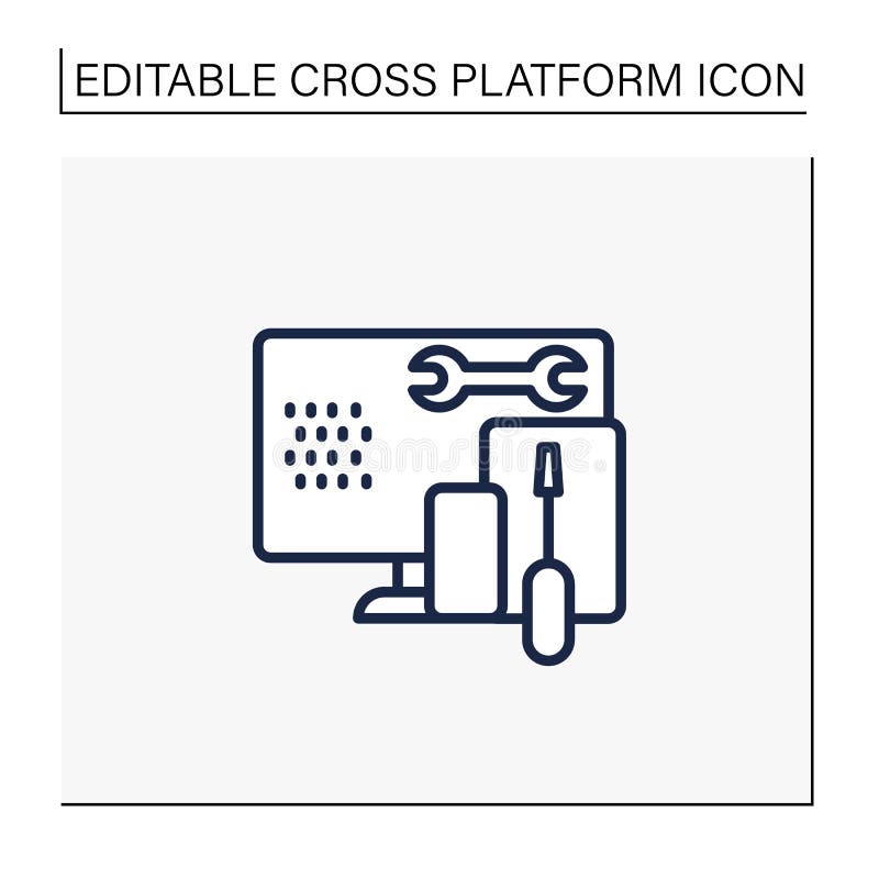 Coding toolkit line icon stock vector. Illustration of software - 213574102